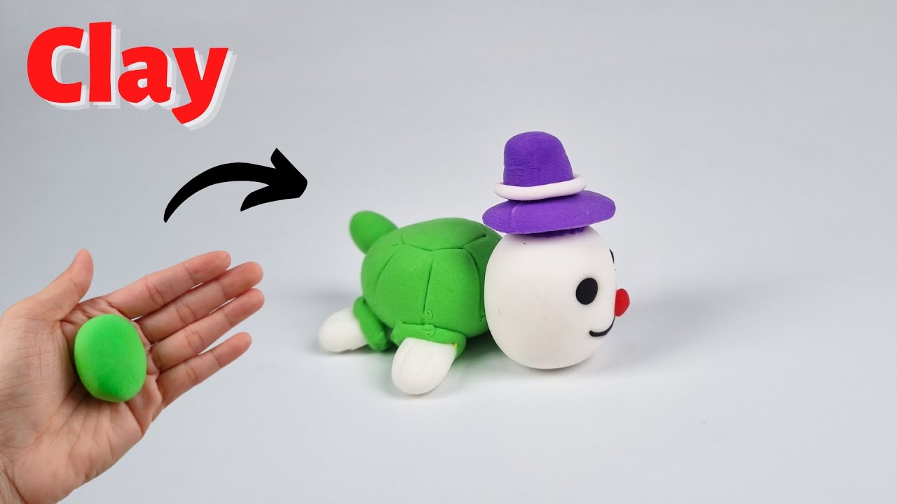 How to make clay turtle easy ️ How to make turtle with clay 😊 polymer ...