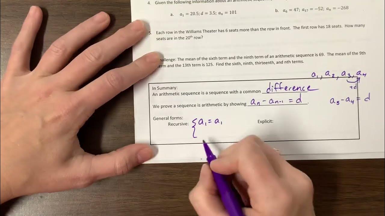 Arithmetic Sequences for AP PreCal (2nd video) - YouTube