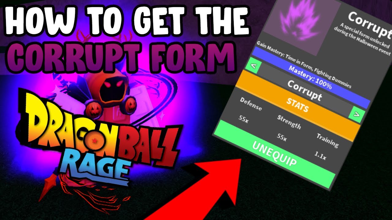 How to GET CORRUPT FORM in DRAGON BALL RAGE Halloween Update! - YouTube