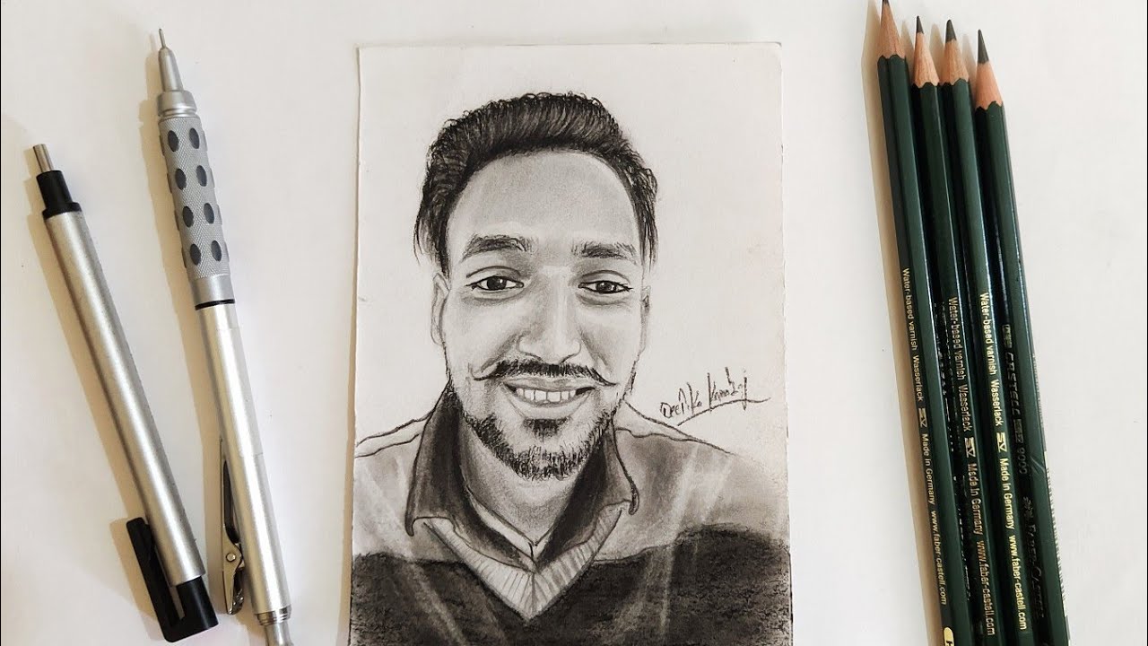 simple portrait drawing for beginners | step by step portrait drawing ...