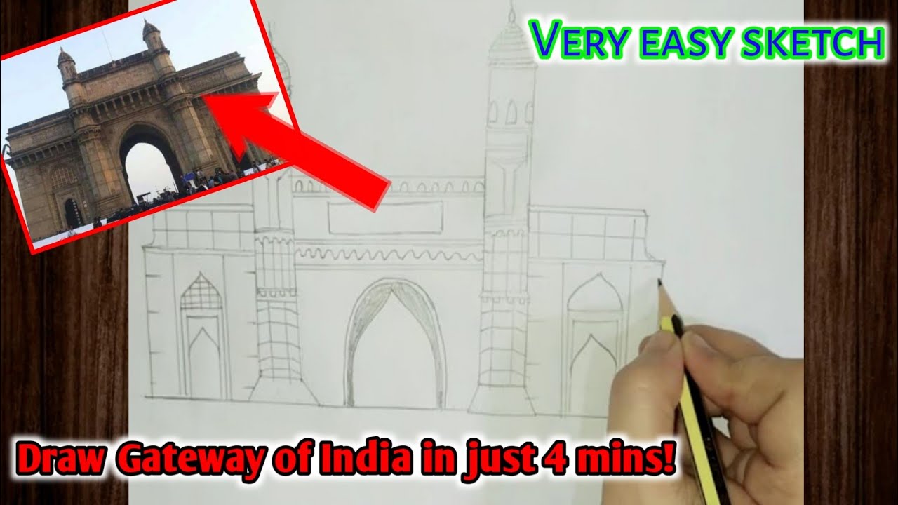 Gateway of India 😍 | Draw Gateway of India | drawing tutorials | pencil ...