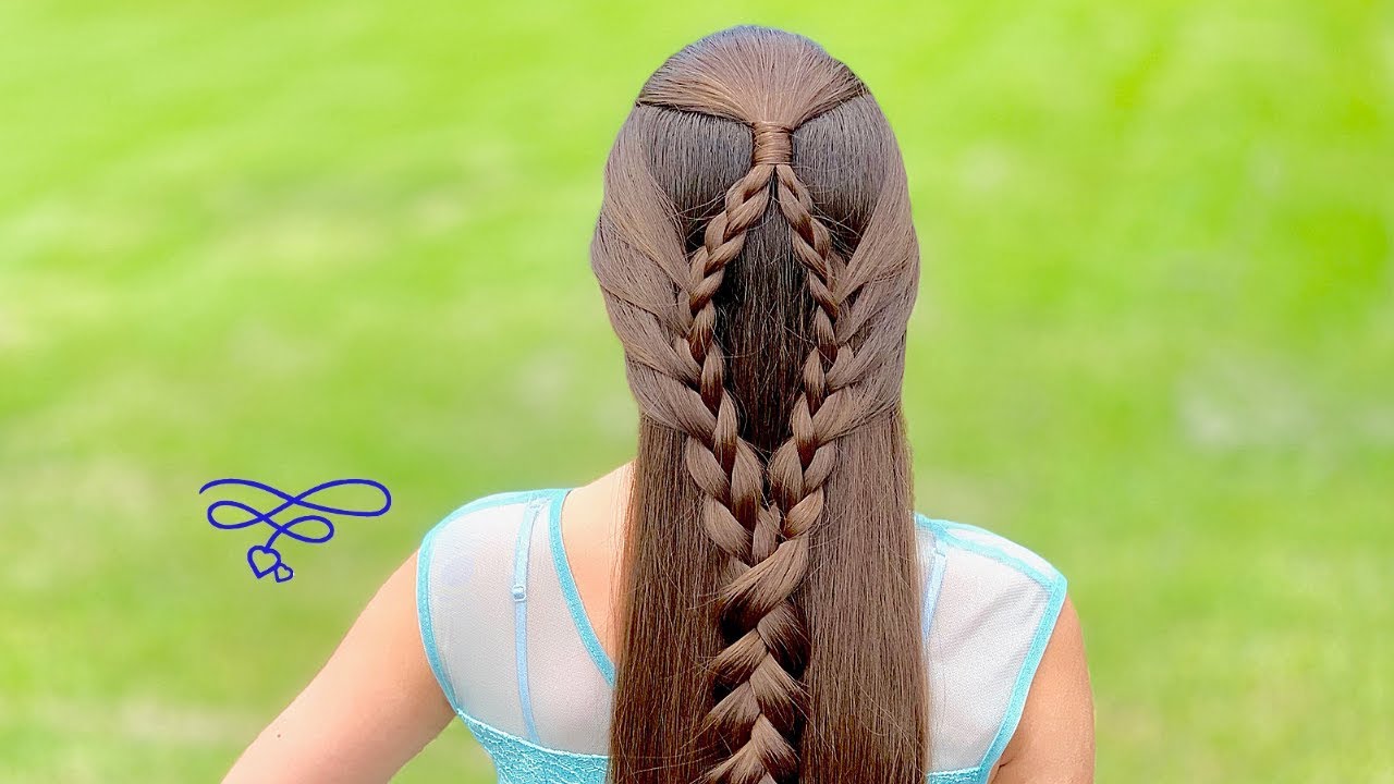 Half Up Pulled Back Laced Braid - YouTube