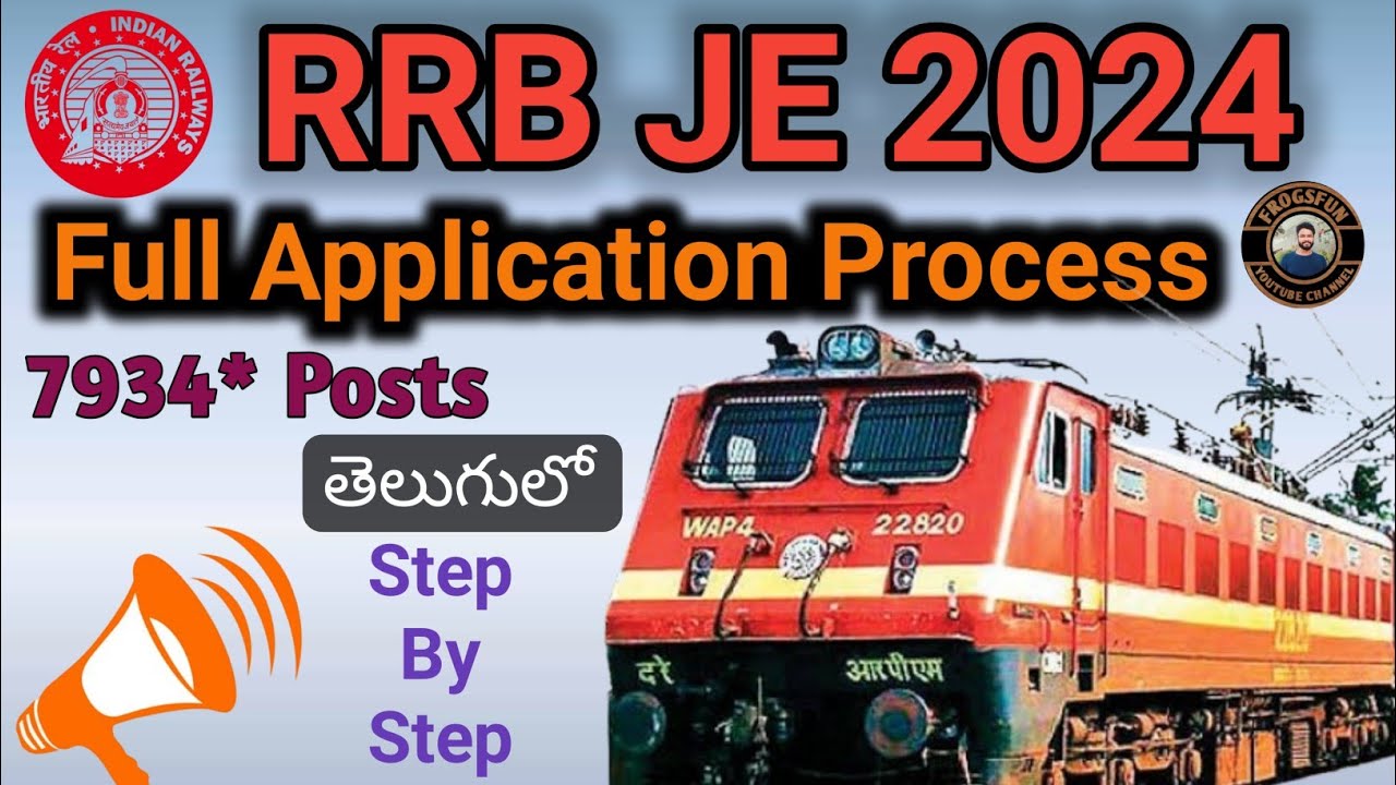 RRB JE Apply Online 2024 Telugu | How To Apply RRB JE 2024 Online ...