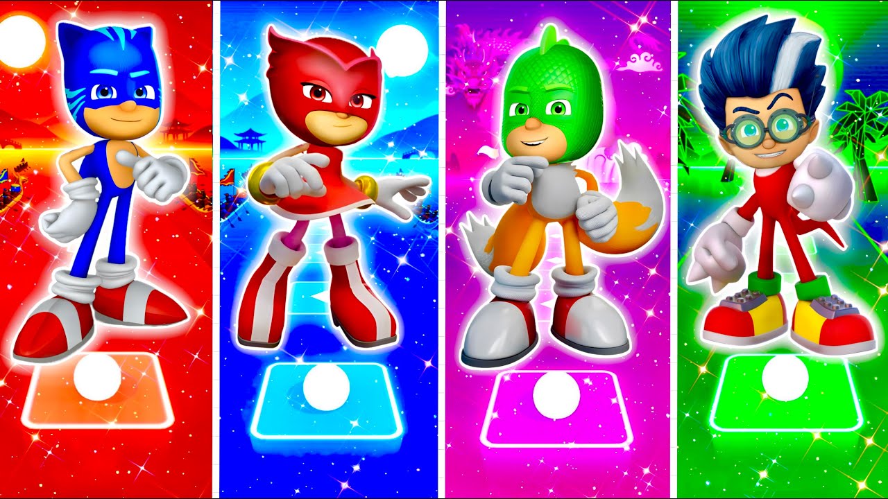 Sonic x PJ Masks - Sonic-Catboy 🆚 Amy Rose-Owlette 🆚 Miles Tiles-Gekko ...