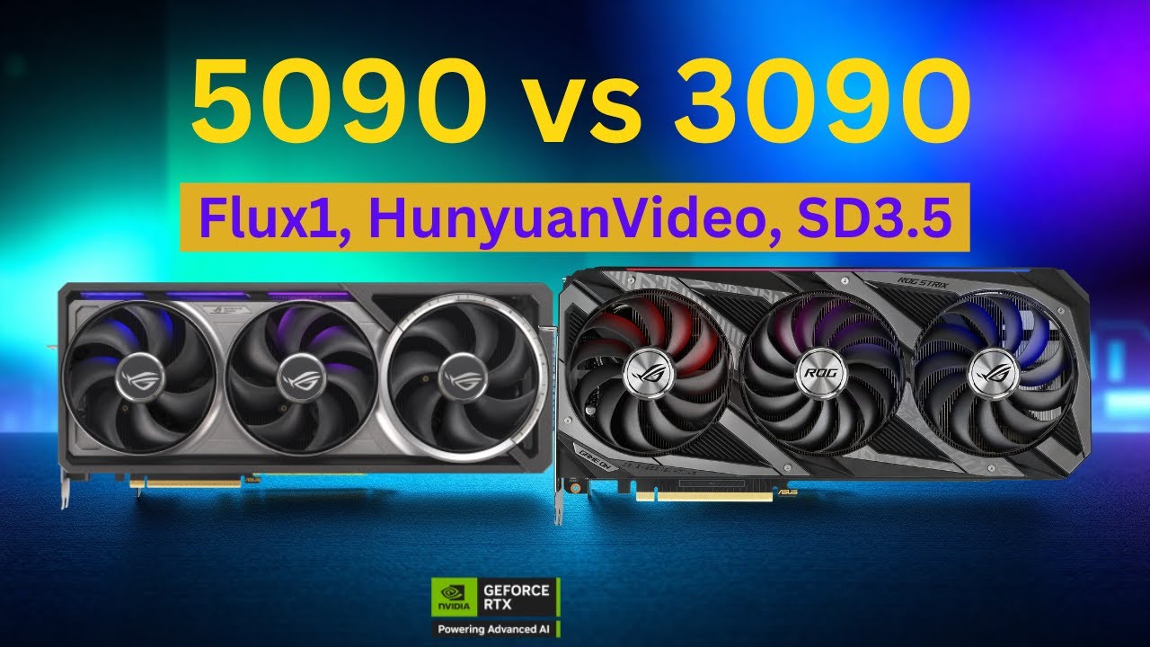 RTX 5090 vs 3090 - EP2: Flux.1-dev, HunyuanVideo, Stable diffusion 3.5 ...