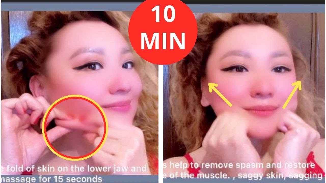 FACE LIFTING EXERCISES for SAGGING SKIN., SAGGING JOWLS + REMOVE ...