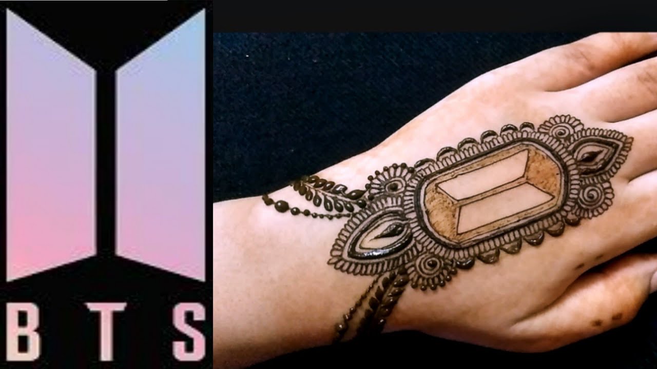 Unique BTS Mehndi Design |bts mehndi tattoo |bts mehndi design for army ...