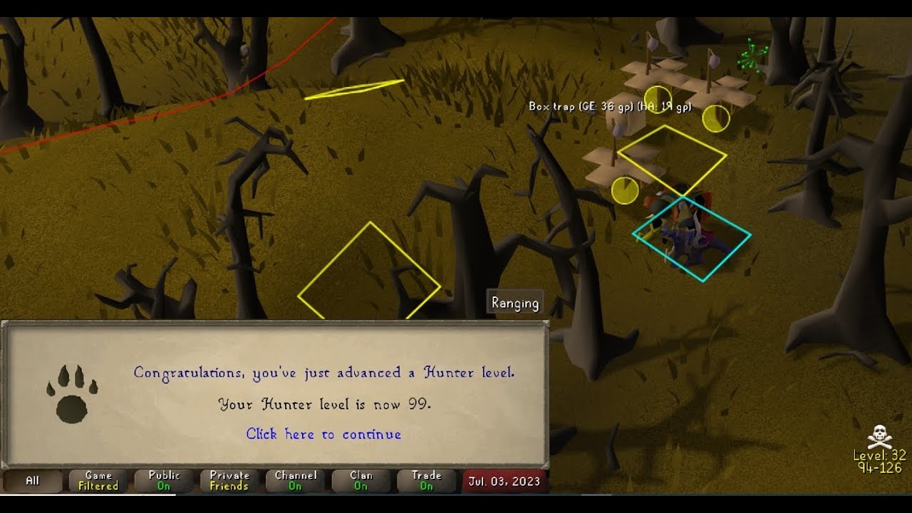Grinding last 50% of 99 Hunter in 4 uncut hours OSRS - YouTube