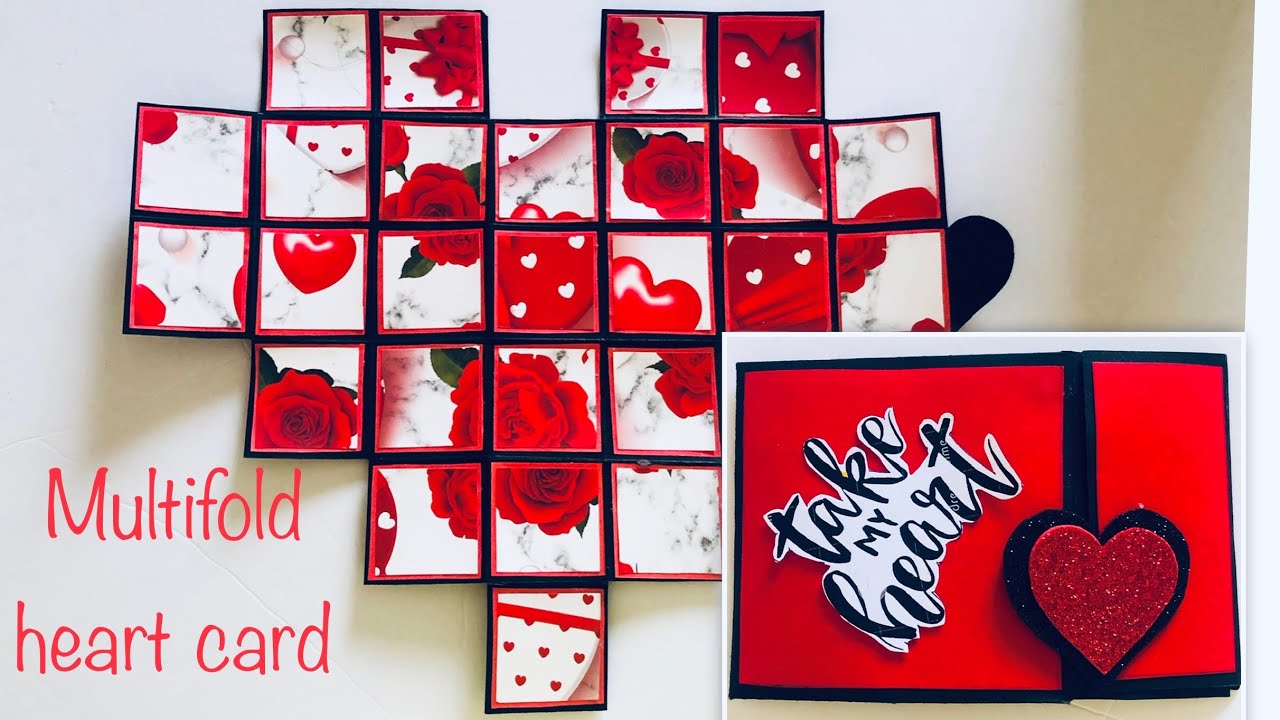 Multifold heart card/ DIY heart card ️ - YouTube