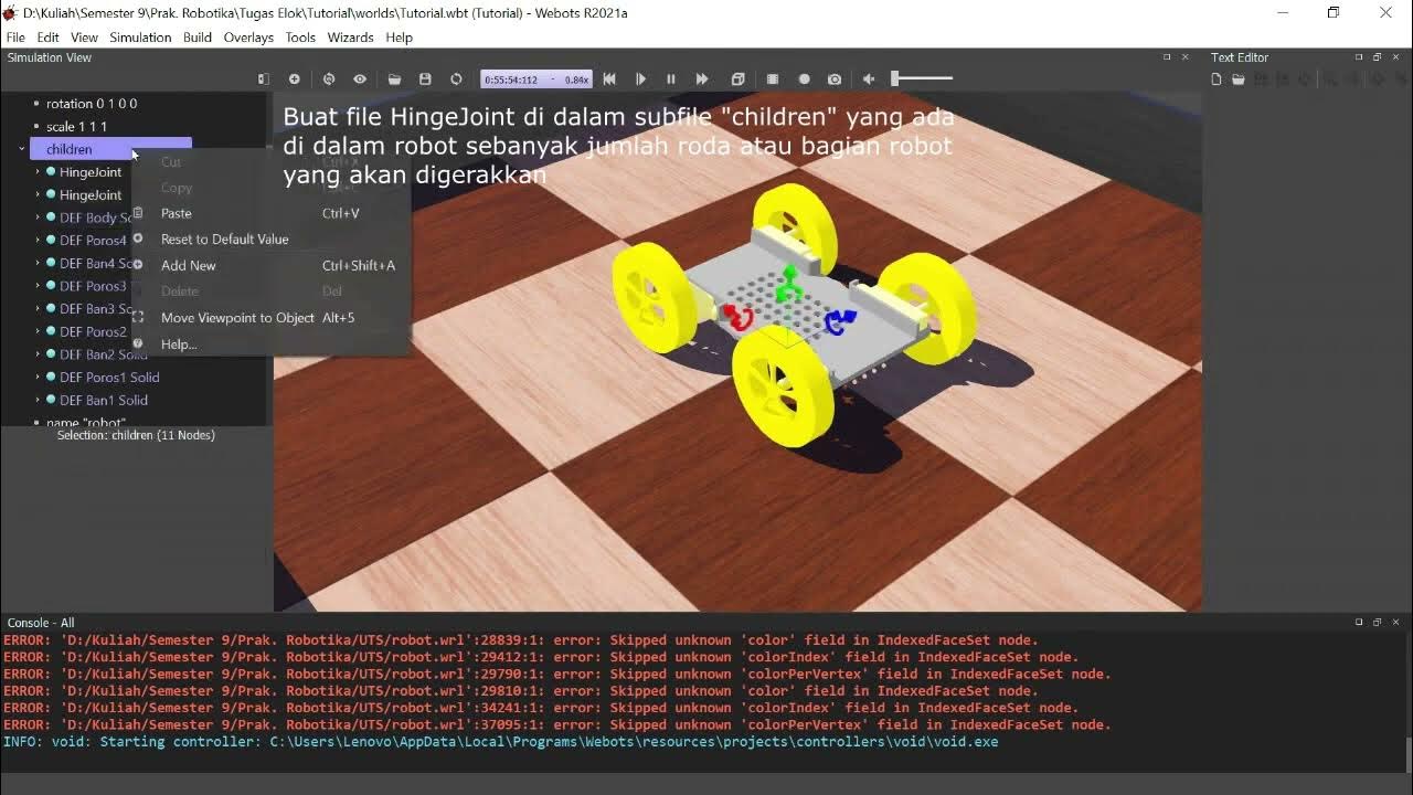 Tutorial Import Desain 3d Robot Wall Followers Dari Solidworks Ke Software Webots Youtube