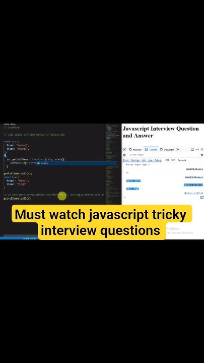 javascript interview questions and answers 🤔 #javascript #coding #frontend #reactjs - YouTube