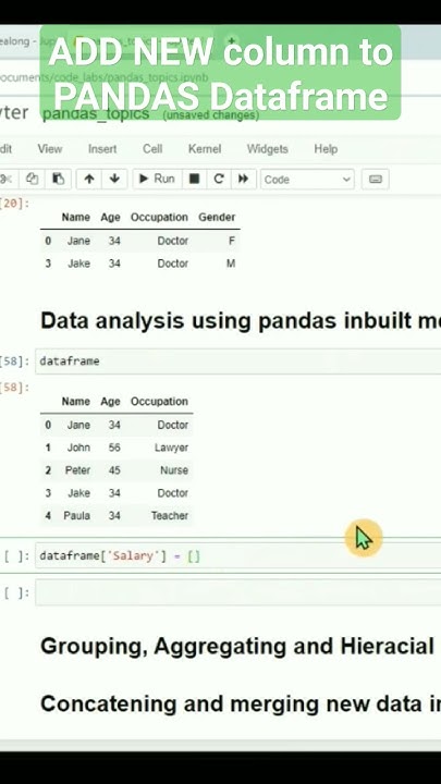 How to ADD NEW column to PANDAS Dataframe #dataanalyst - YouTube