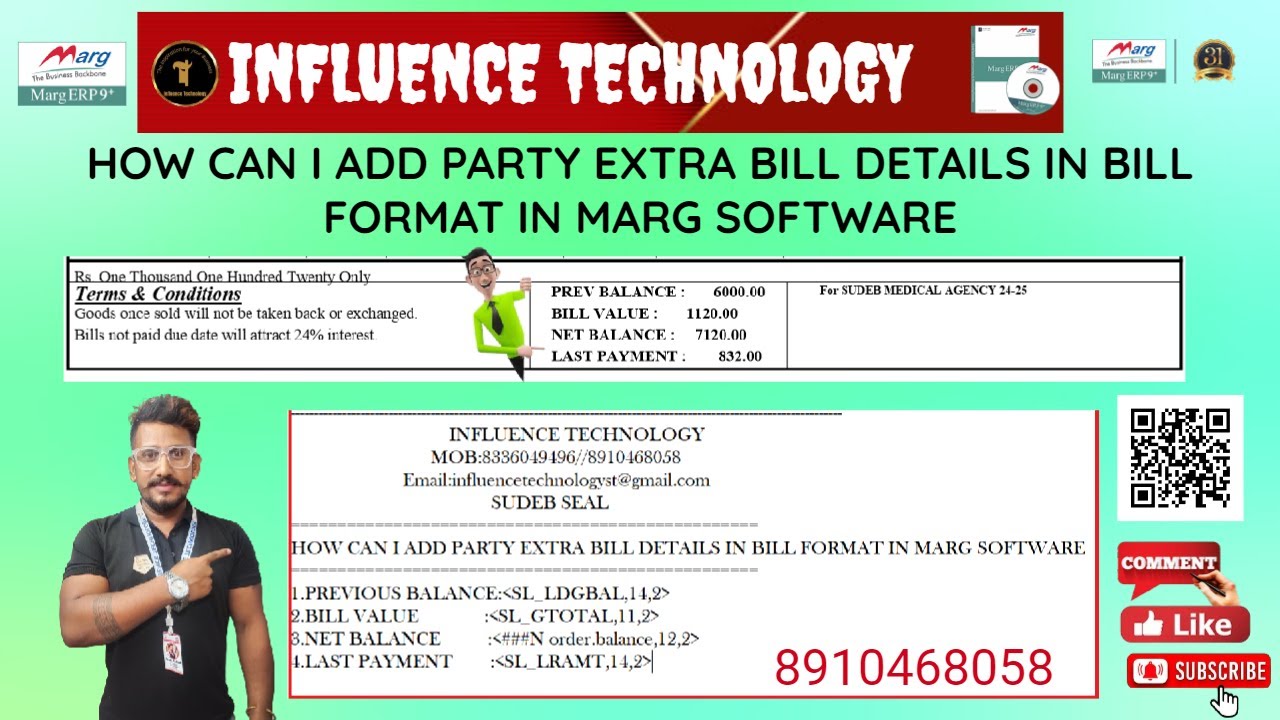 How Can I add Party Extra Bill Details In Bill Format in Marg Software ...