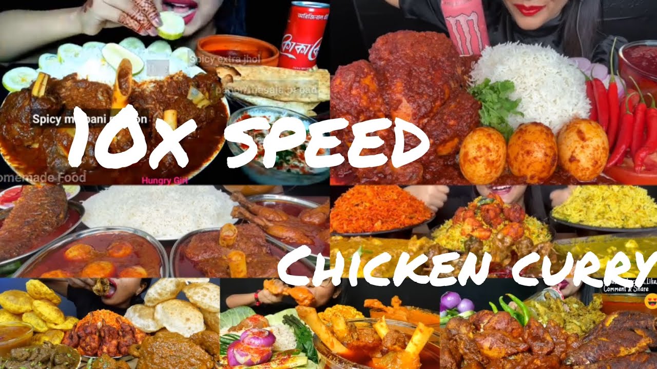 10x Speed Eating Compilation 😋... Lots Of Mutton Chicken Eating ASMR ...
