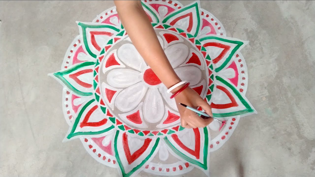 Simple Alpona Design With Colours / Easy And Simple Alpona Design For ...