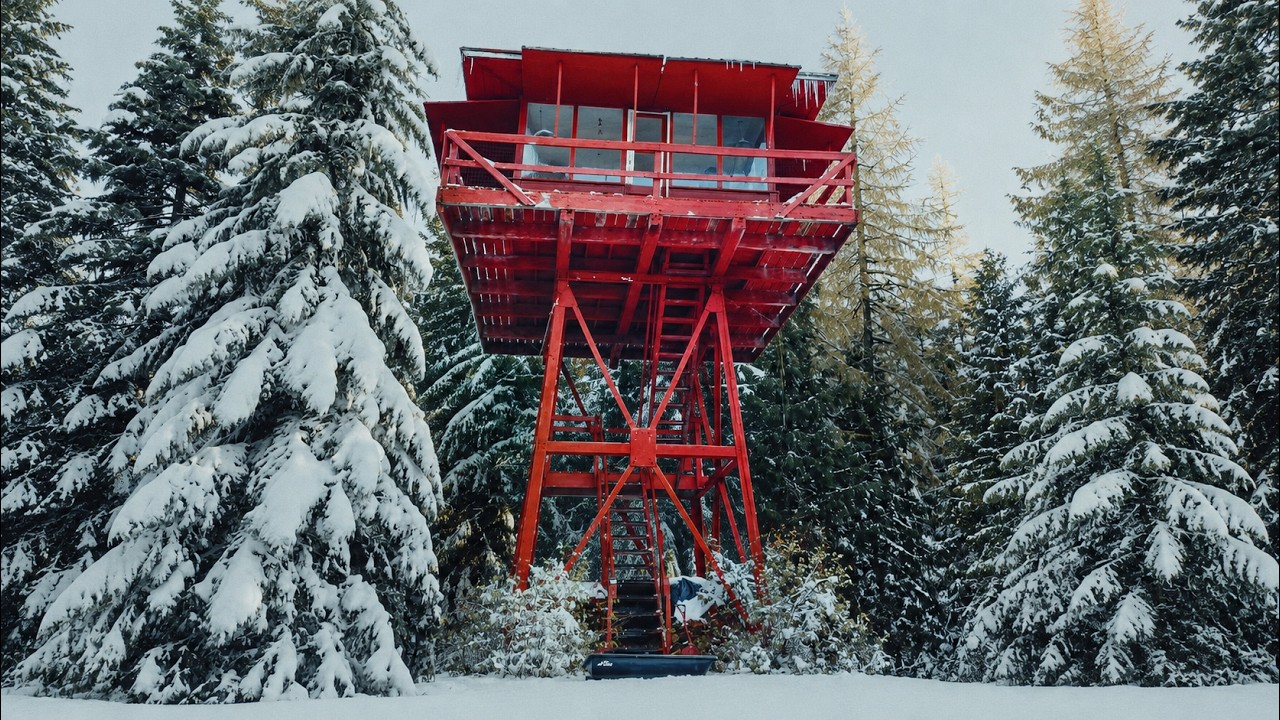 OVERNIGHT in a cozy fire lookout tower | ASMR - YouTube