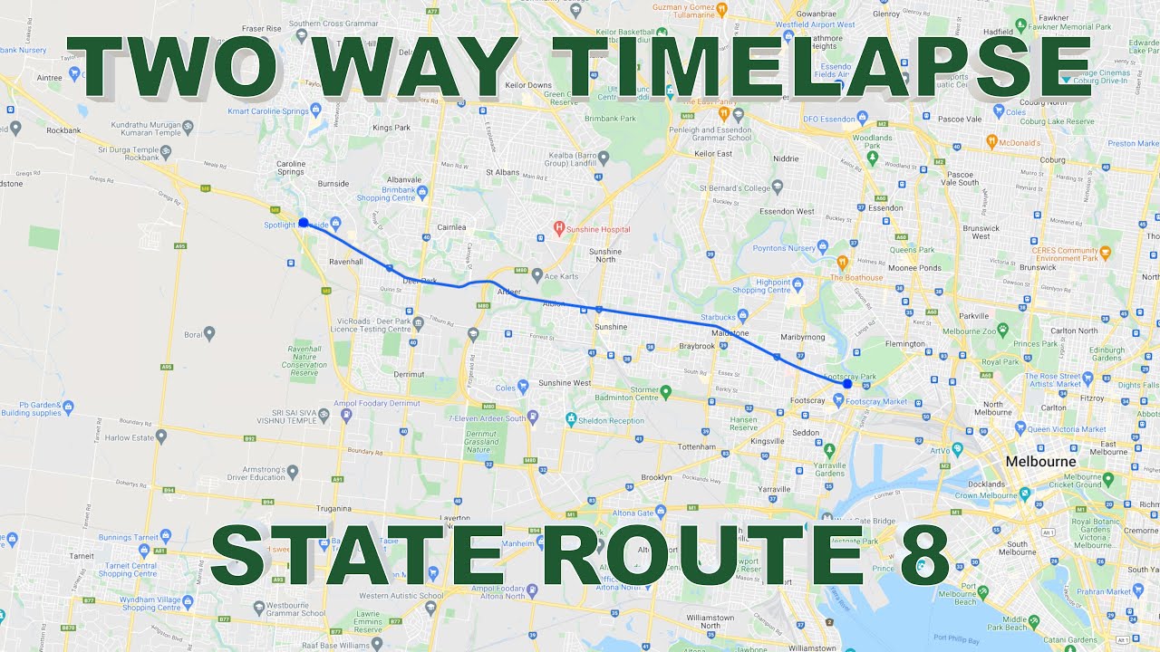 TWO WAY TIMELAPSE | State Route 8 | State Routes Melbourne (Time Lapse ...