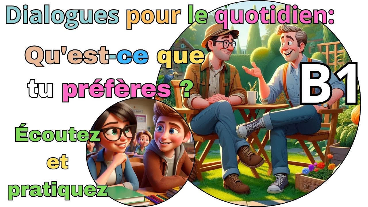 Qu'est ce que tu préfères: Conversations pour le niveau B1#‏الترجمة ...