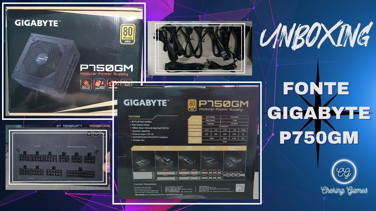 Unboxing Fonte/Power Supply Gigabyte P750GM (GP-P750GM) - YouTube