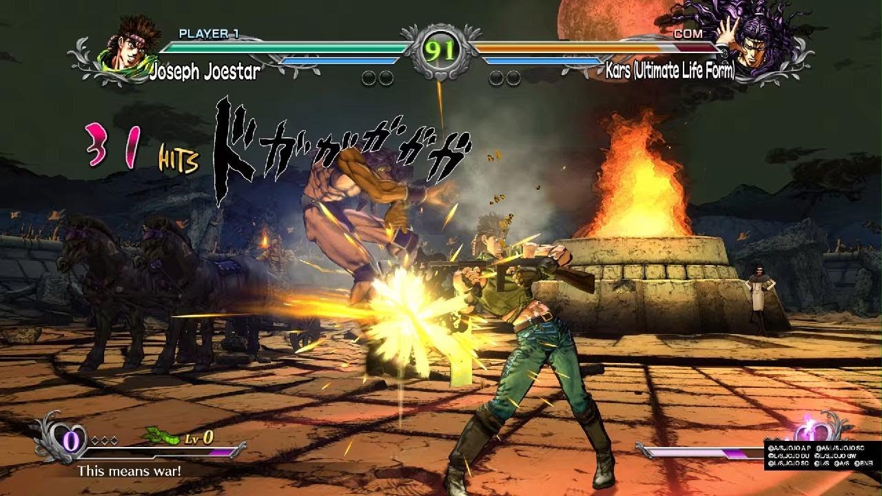 Jjba All Star Battle R Joseph vs Kars - YouTube