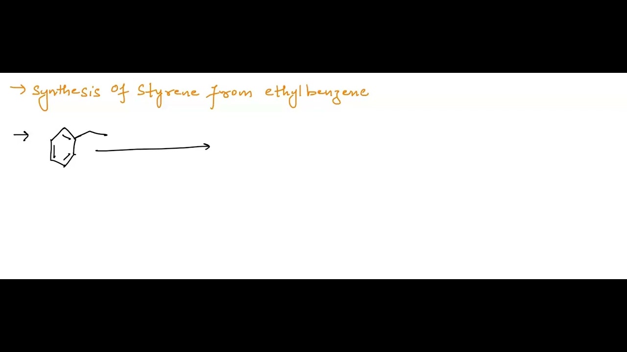 Synthesize styrene starting from ethylbenzene: ethylbenzene styrene ...