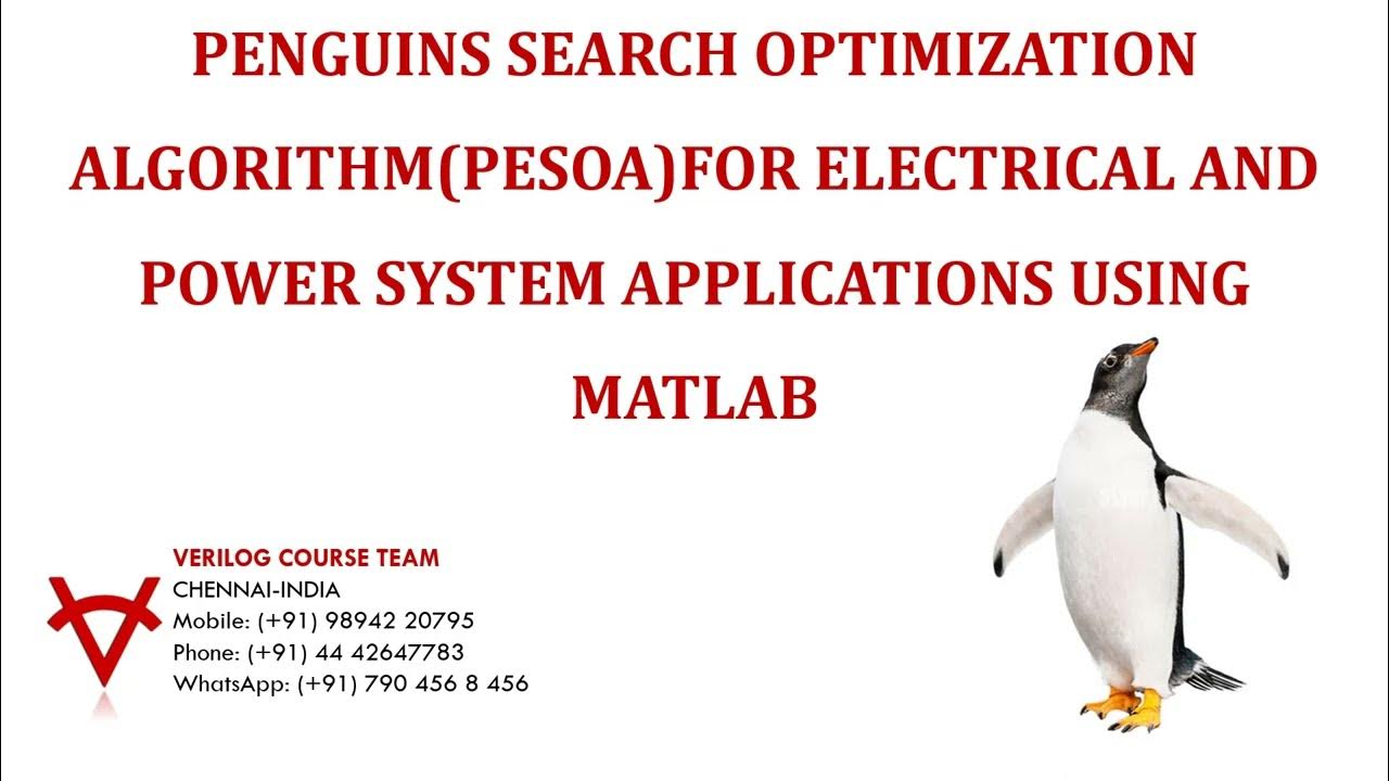 PENGUINS SEARCH OPTIMIZATION ALGORITHM FOR ELECTRICAL AND POWER SYSTEM APPLICATIONS USING MATLAB ...