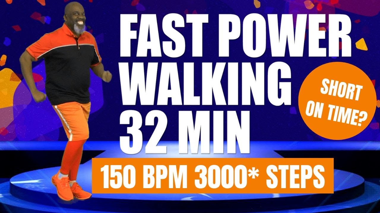 Fast Power Walking Cardio Exercise Workout | Short On Time? | 32 Min ...