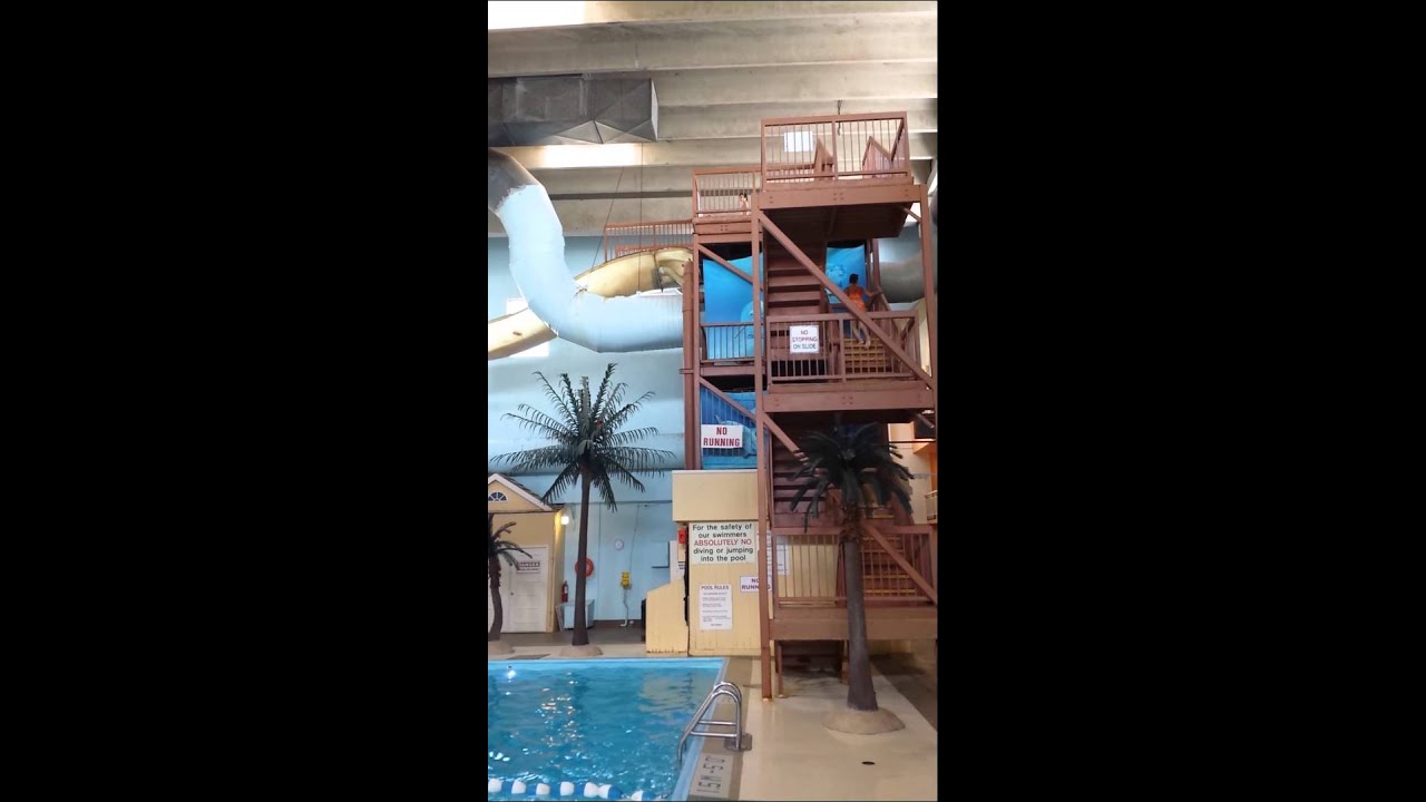 My boy first water slide ride! - YouTube