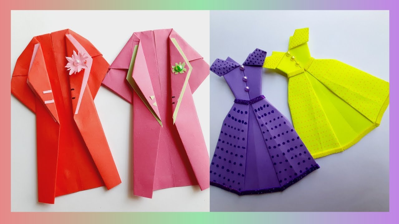 paper craft/paper dress gown/easy craft ideas/miniature craft/DIY craft ...