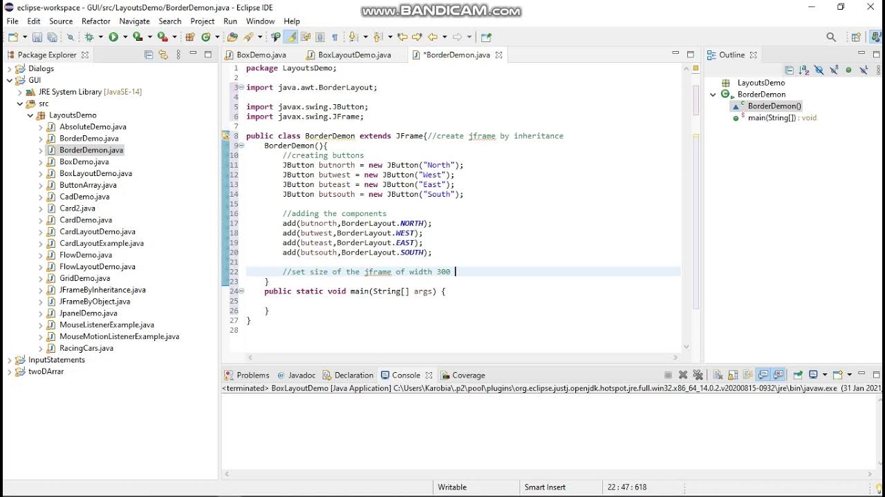 BorderLayout in Java - YouTube