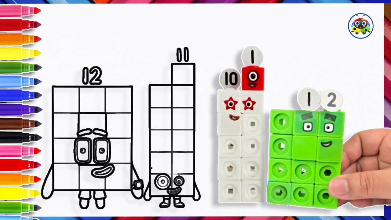 How To Draw NUMBERBLOCKS 11, 12 & 13 | Drawing & Coloring Tutorial For ...