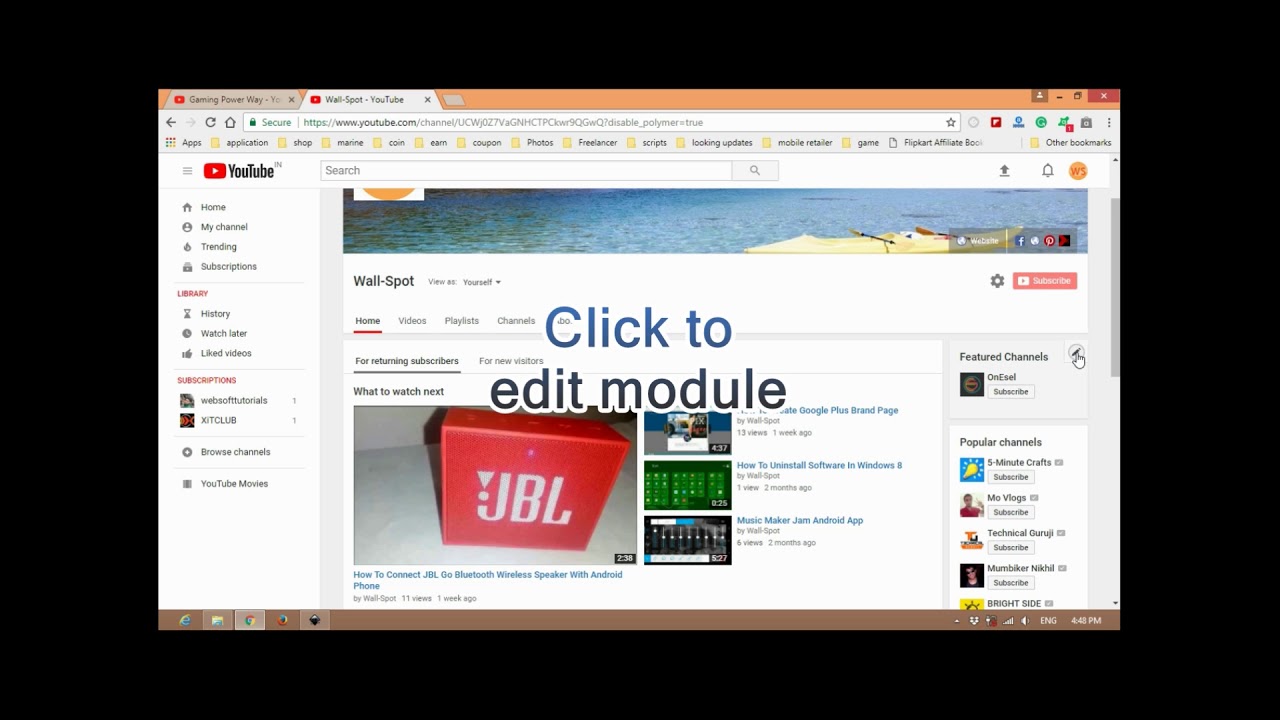 How To Set YouTube Featured Channel - YouTube