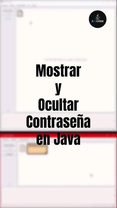 MOSTRAR Y OCULTAR CONTRASEÑA EN JAVA - YouTube