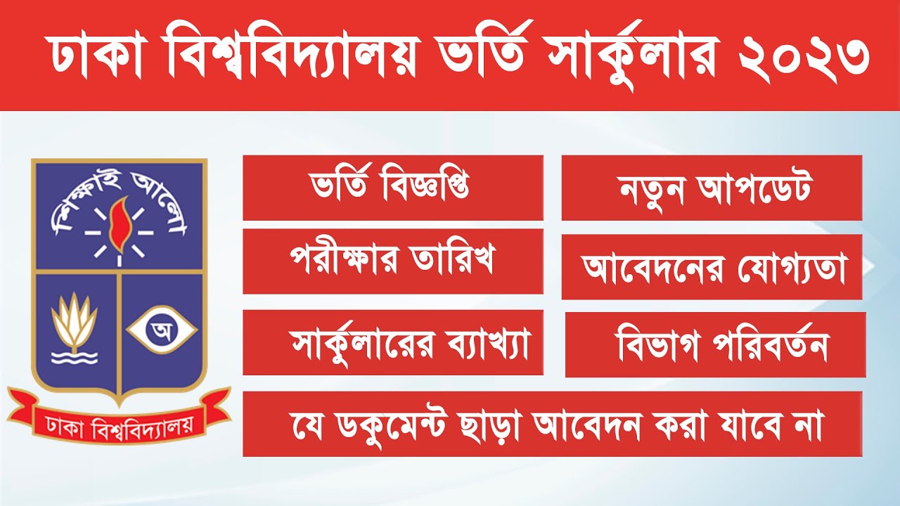 DU Admission Circular Explanation 2023 | Dhaka University Admission ...