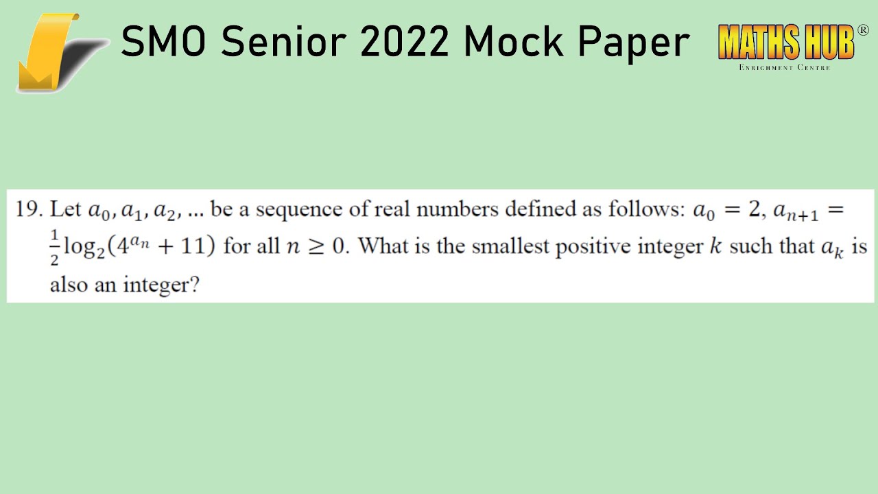 SMO Senior 2022 Mock Paper Solutions (Q16-Q20) - YouTube