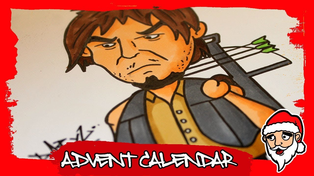 How to draw a Daryl Dixon Cartoon Graffiti Character (The Walking Dead ...