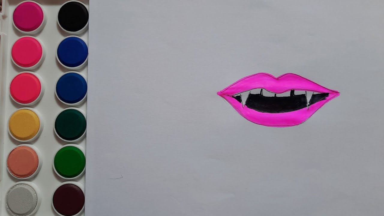 How to Draw Vampire Lips /💋 Easy Funny Drawing and Coloring / Halloween ...