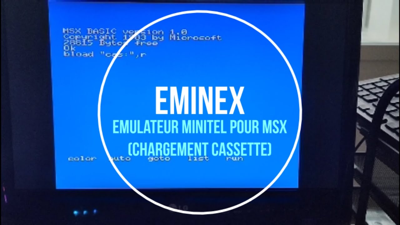 Emulateur Minitel Eminex pour MSX 1 avec connexion sur MiniPavi - YouTube
