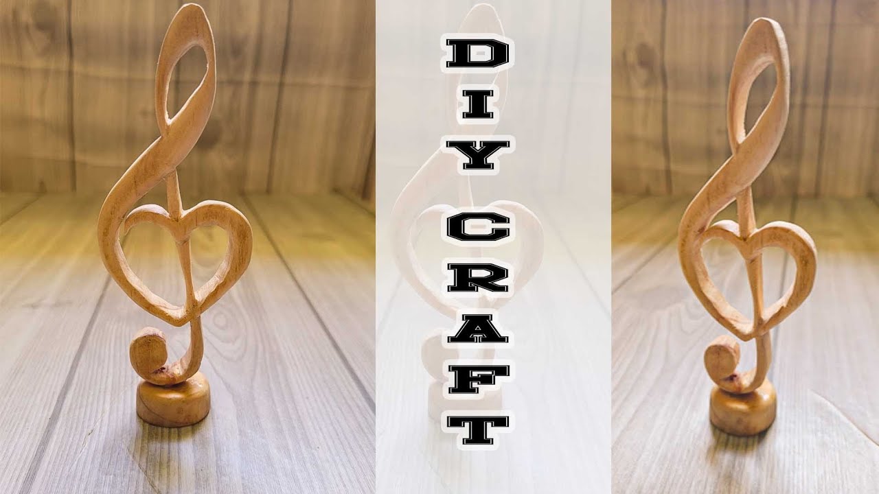How to make a Wood carving diy craft | DIY | Wood craft | Music |way to ...
