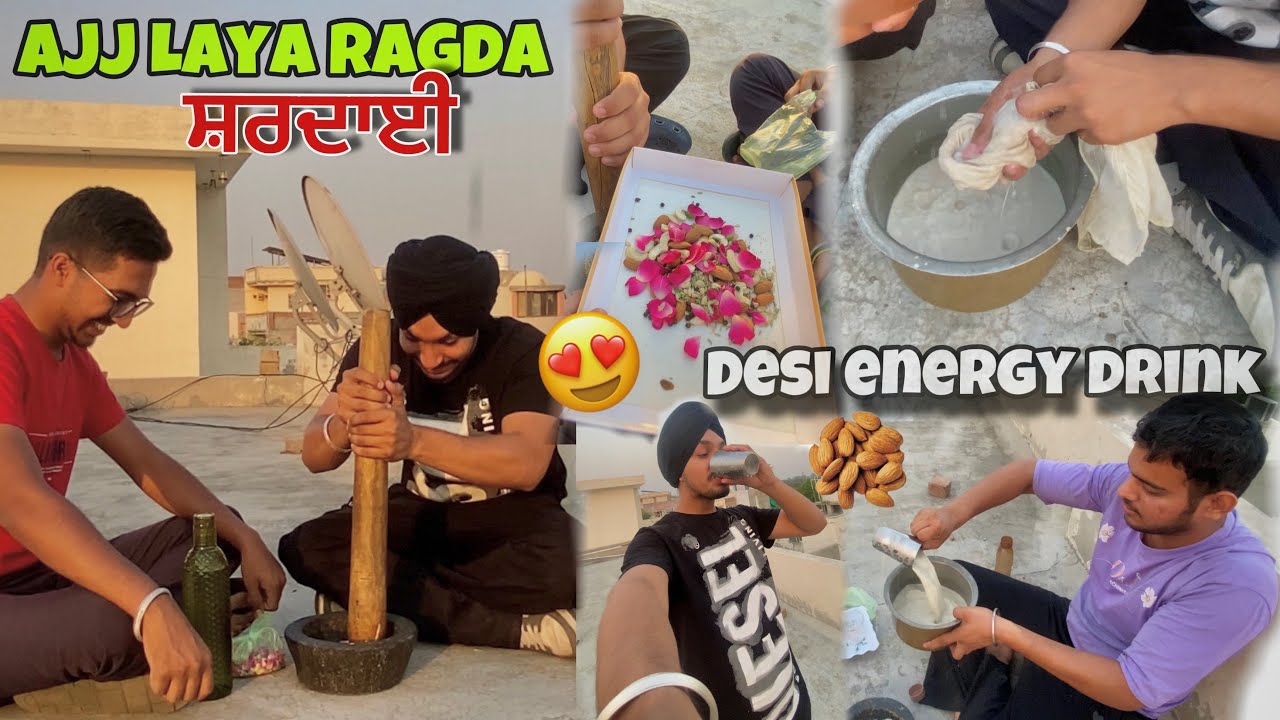 AJJ LAYA BADAM RAGDA 😍DESI POWER 🦾 DRINK ️ ਸ਼ਰਦਾਈ 🥛😋 (K.D.M VlOGS) ️ Home made Item 🏻 - YouTube
