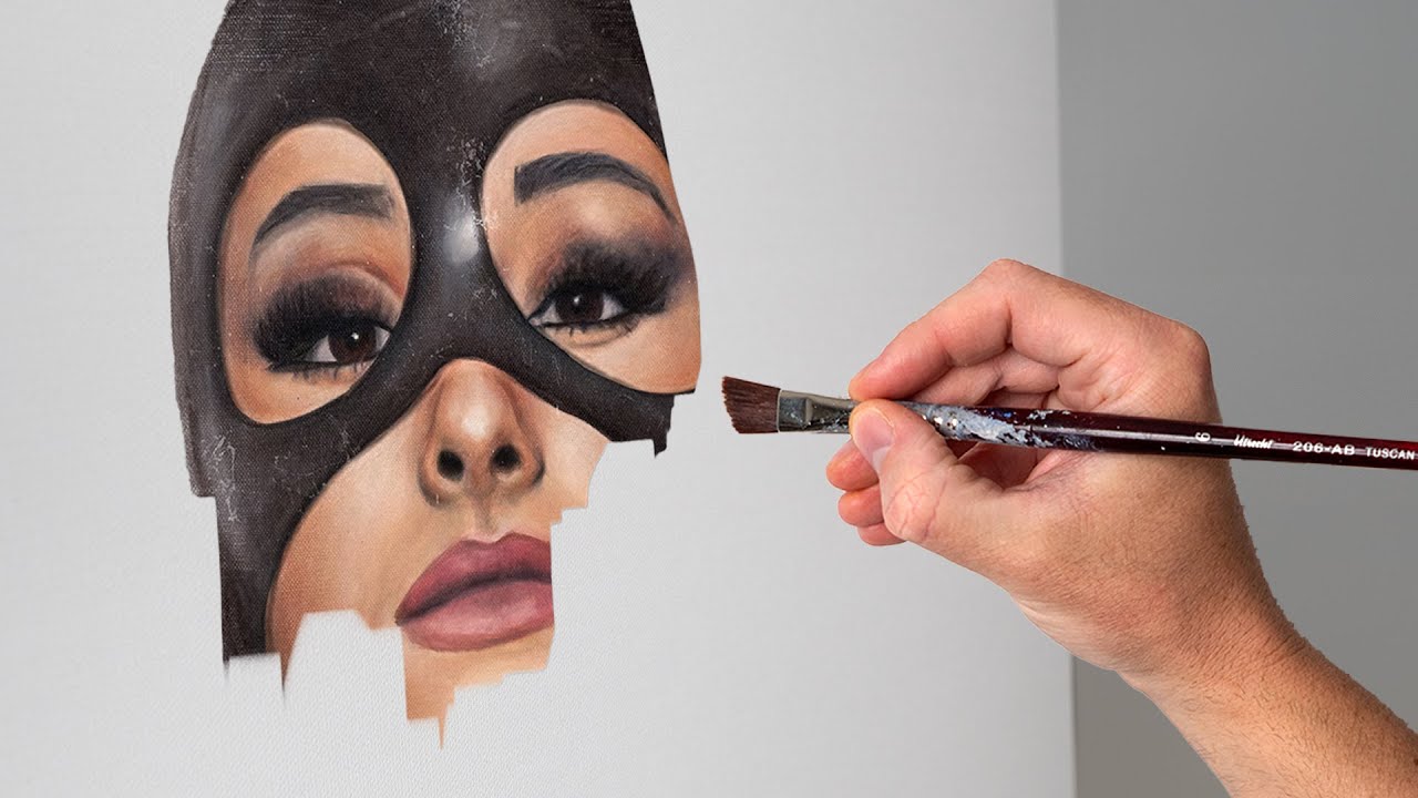 Trying to paint the PERFECT face | Ariana Grande Oil Painting Process ...