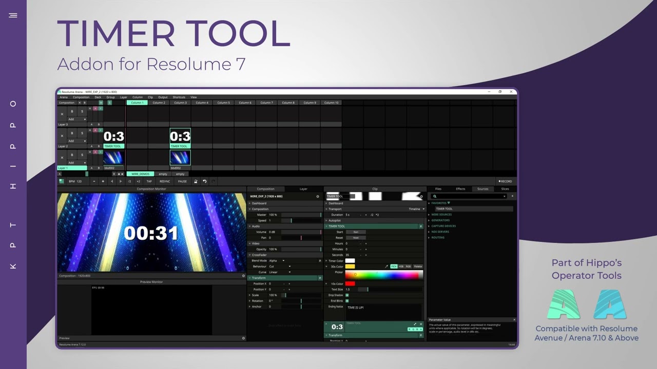TIMER TOOL for Resolume - YouTube