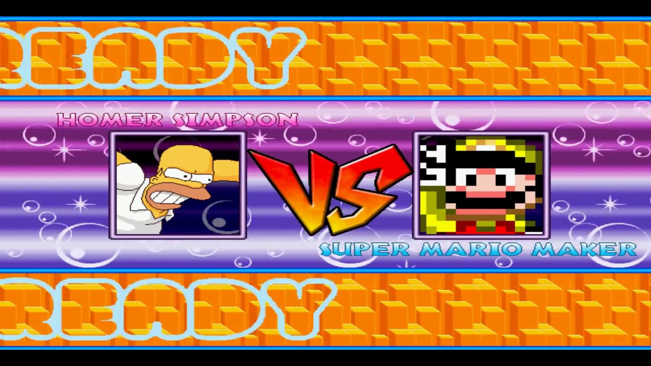 Mugen Random Battles: Homer Simpson Vs Super Mario Maker - YouTube