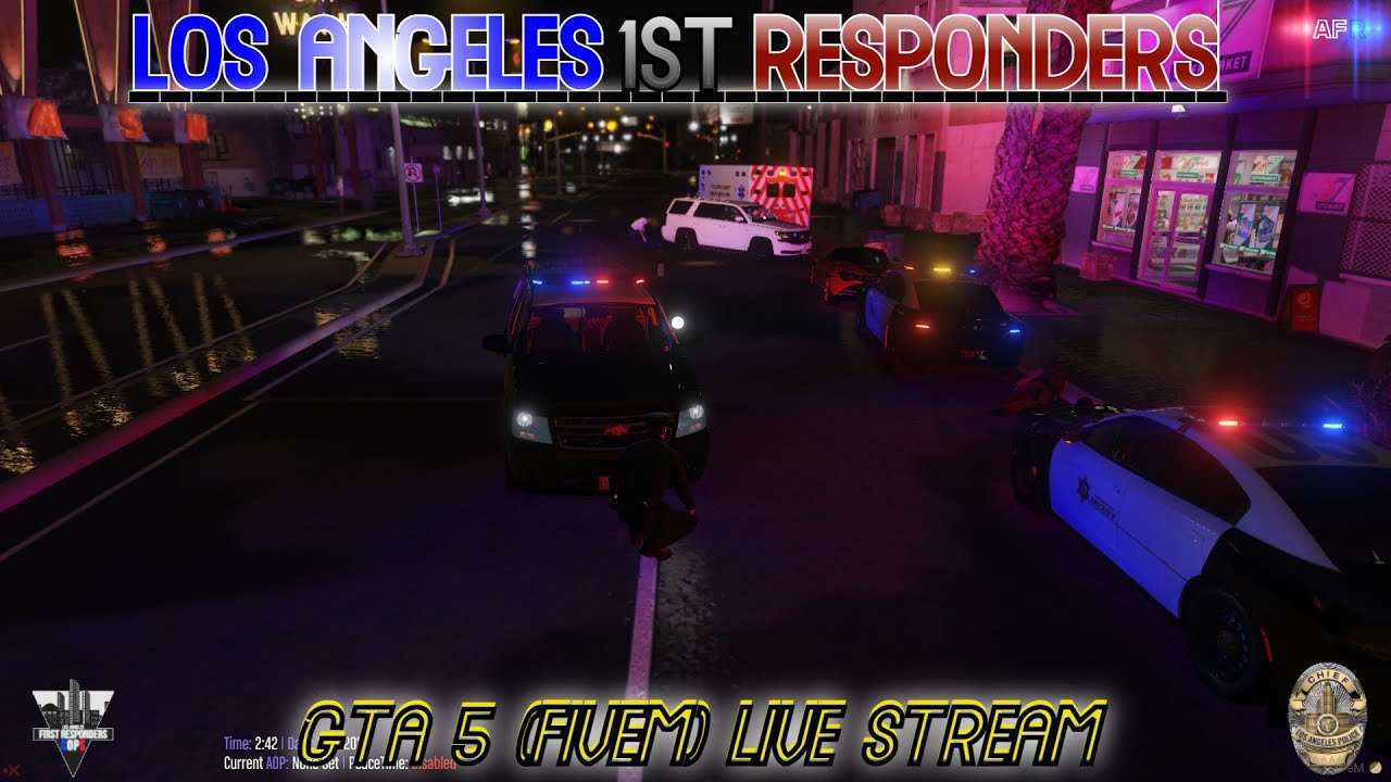 GTA 5 (FIVEM) LiveStream- Los Angeles First Responders (NEW LAPD ...