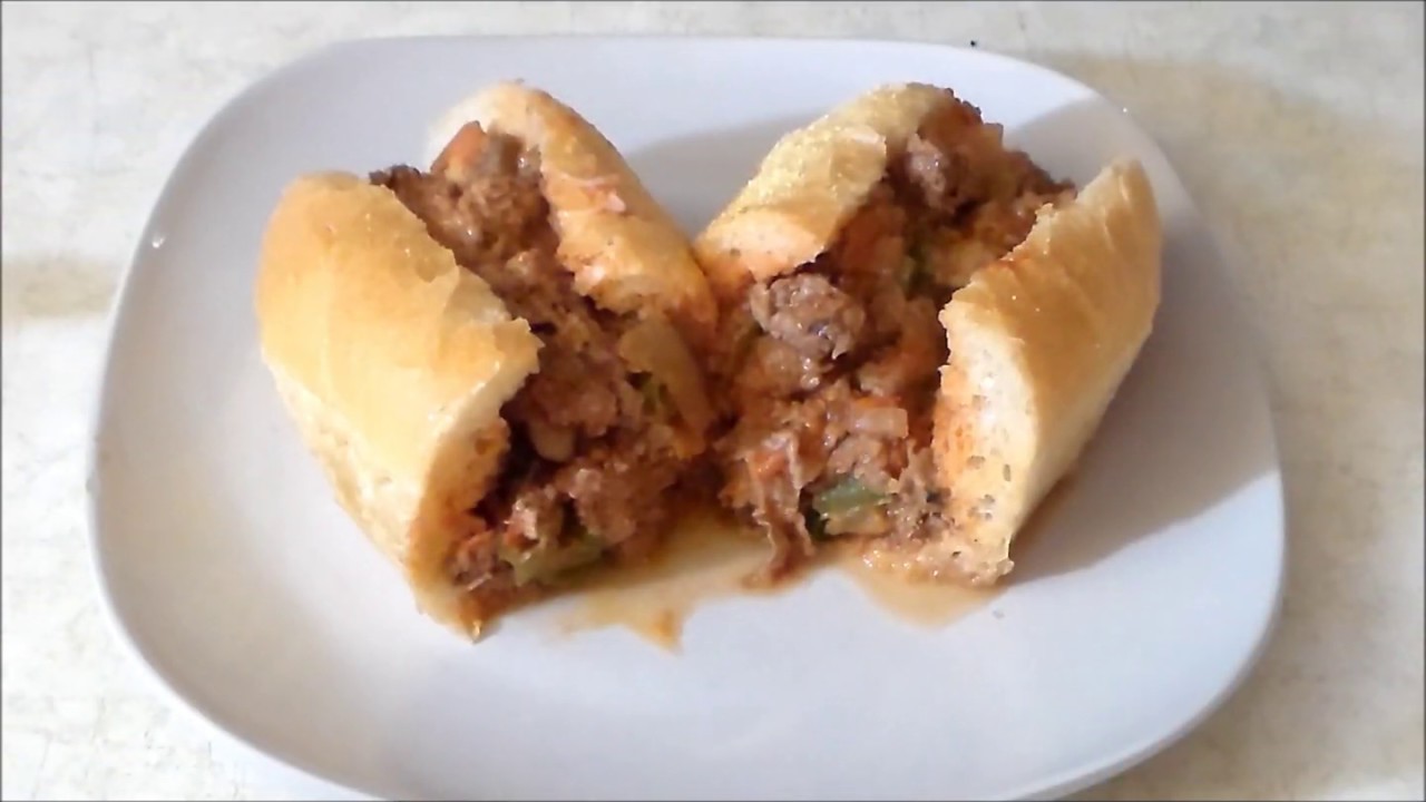 Cheesesteak Sandwich Recipe Italian Style - YouTube