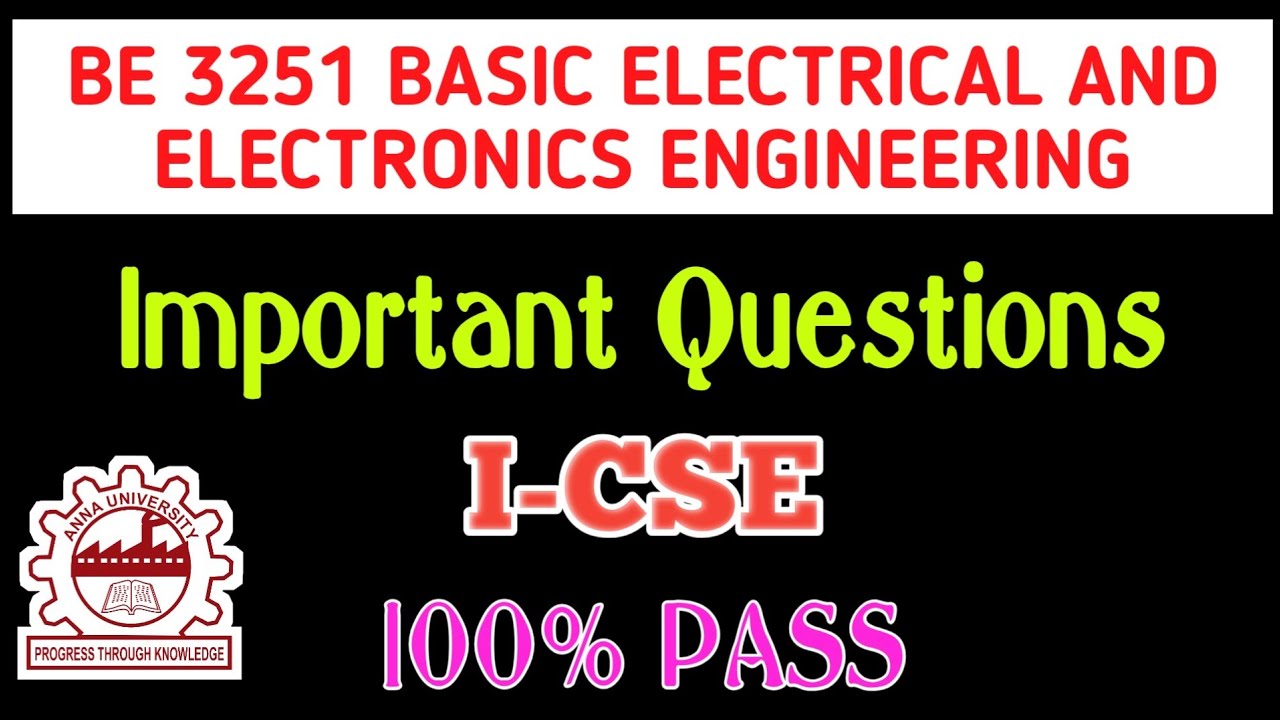 BE3251 Exam Essentials: Must-Know Questions for Basic Electrical ...