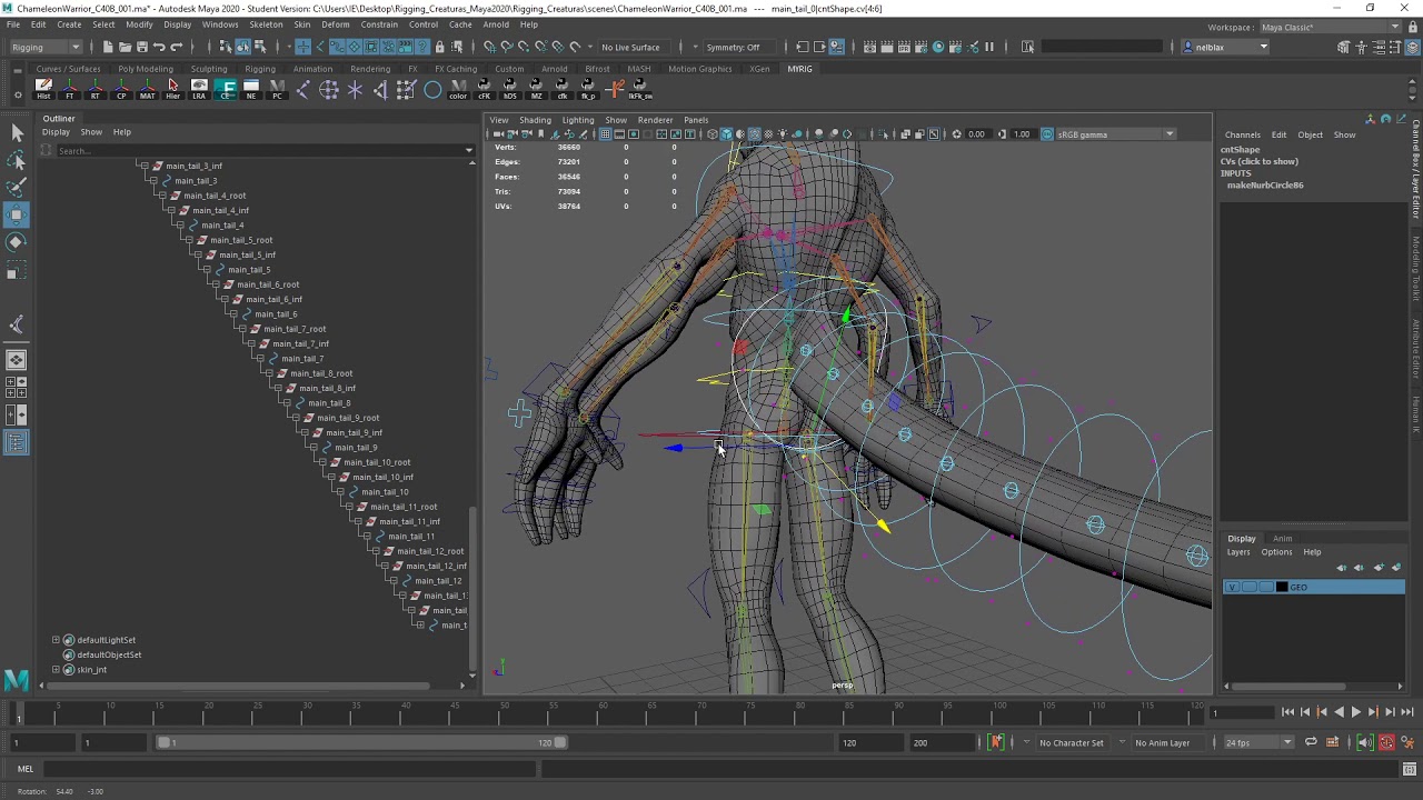 Rigging de Criaturas en Autodesk Maya 2020: 43 Rigging Cola - YouTube