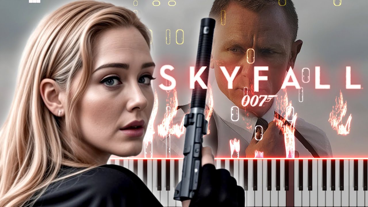 Skyfall New Bass version + Slow - Adele - Piano Tutorial - YouTube