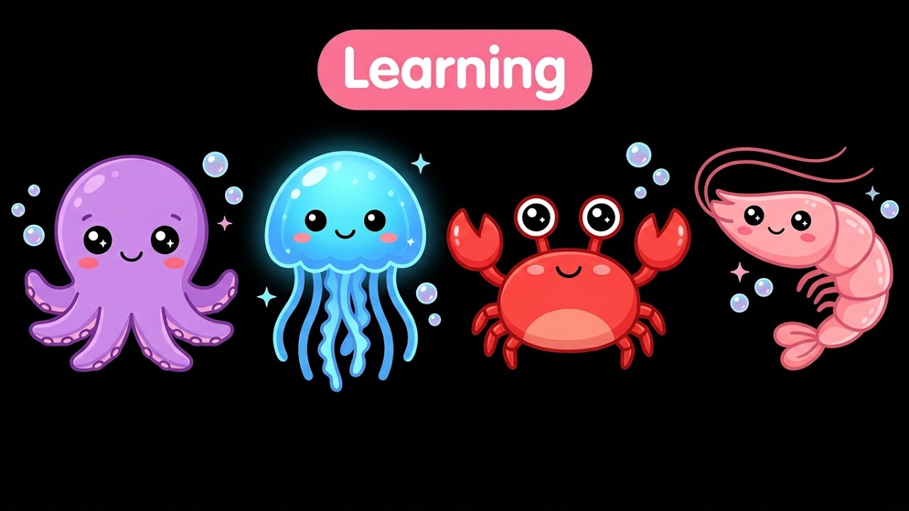Baby Sensory Dancing SEA ANIMALS KAWAI High Contrast 🐳 - Visual ...