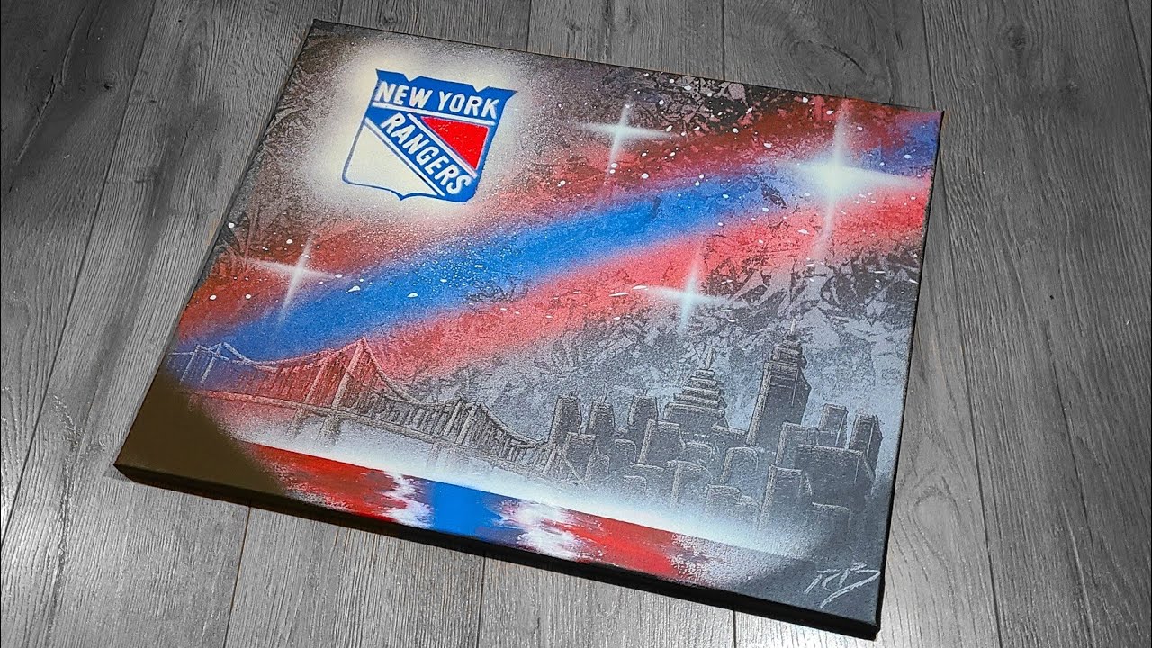 New York Rangers spray paint art. RBSprayart - YouTube